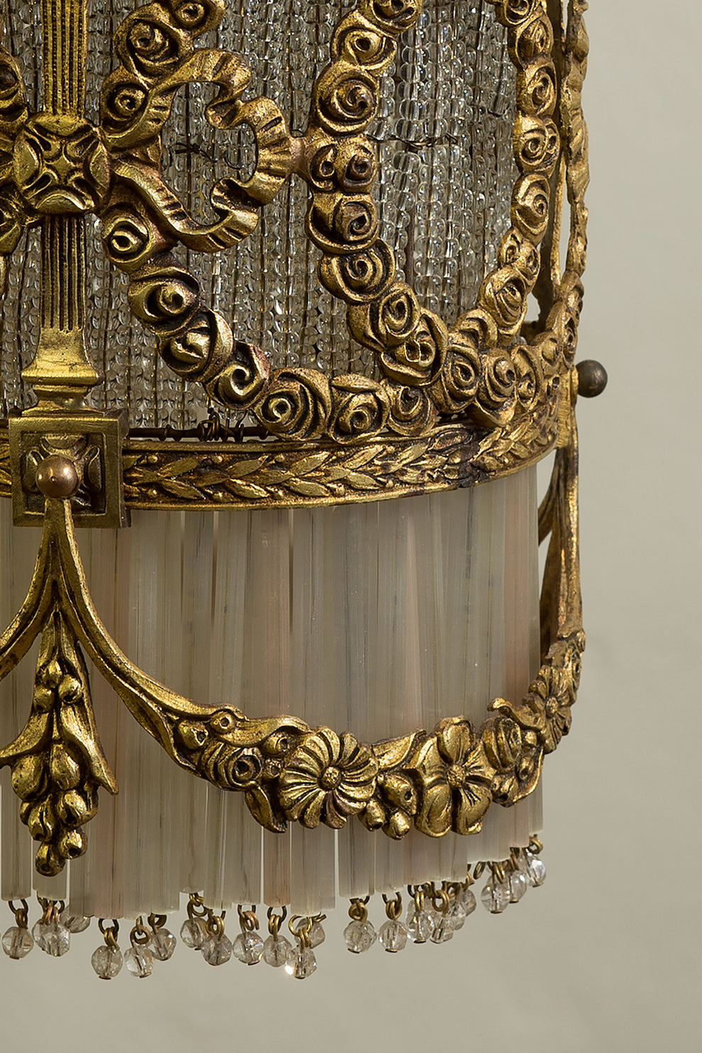 Lampadario Liberty (Art Nouveau), vetro Murano '800-Lo Stile Italiano